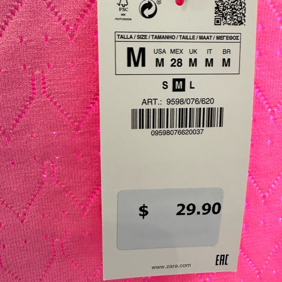 Zara | Sweaters | Nwt Pink Zara Cropped Sweater | Poshmark